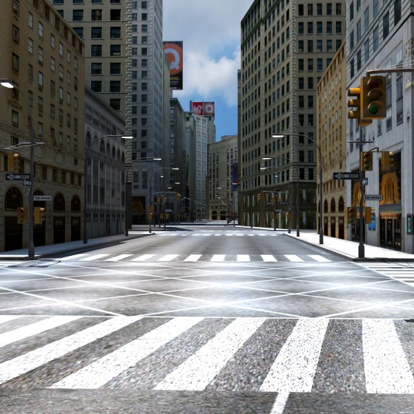 city road street building 3d model