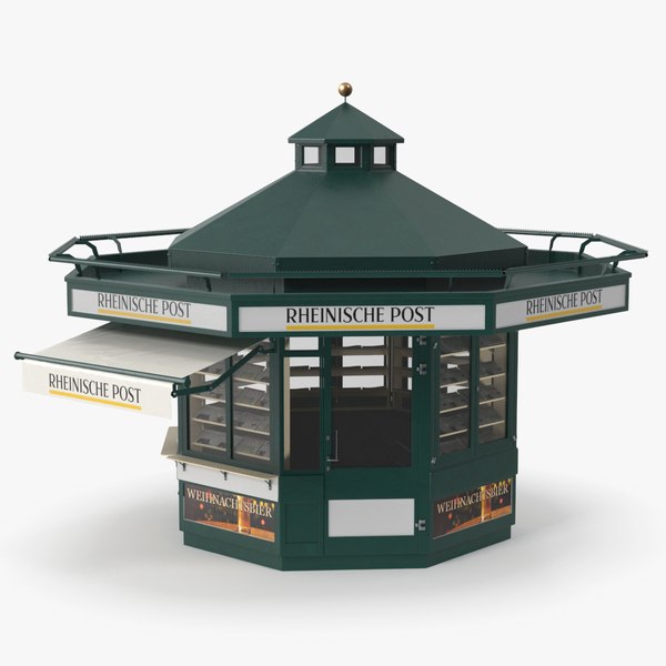 Rheinische Post Newspaper Kiosk Green Modelo 3D - TurboSquid 2028886
