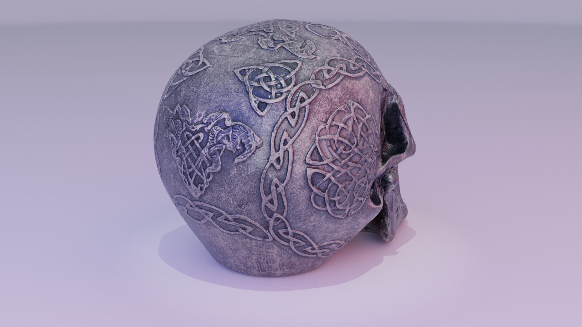 3D Celtic skull 02 low-poly - TurboSquid 1842447