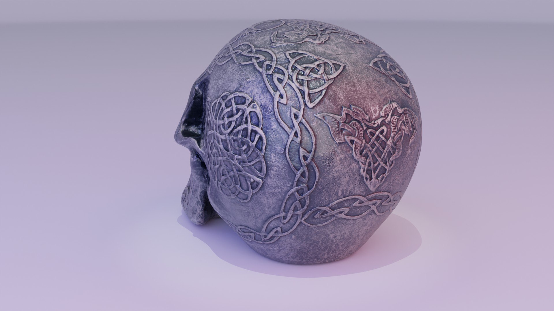 3D Celtic skull 02 low-poly - TurboSquid 1842447
