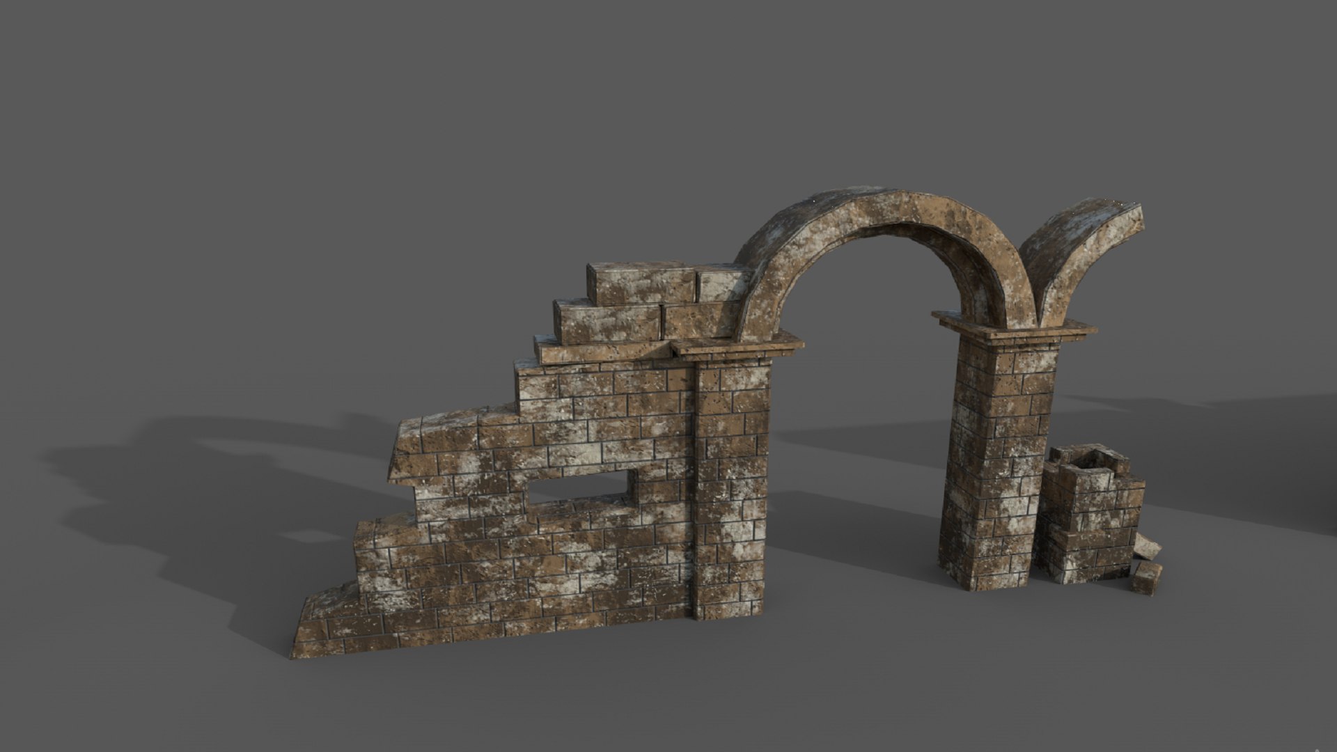 3D Wall stone arches destroyed PBR low-poly - TurboSquid 1820607
