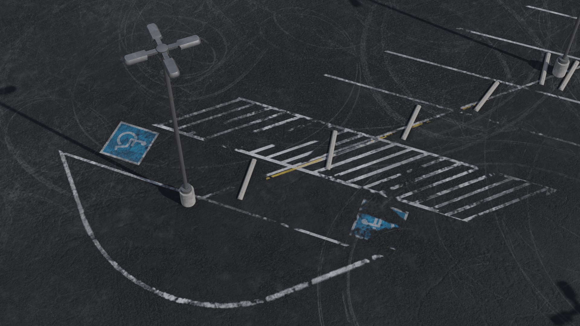 3D Diagonal Parking Lot Scene With 8K And 4K Textures - TurboSquid 1965477