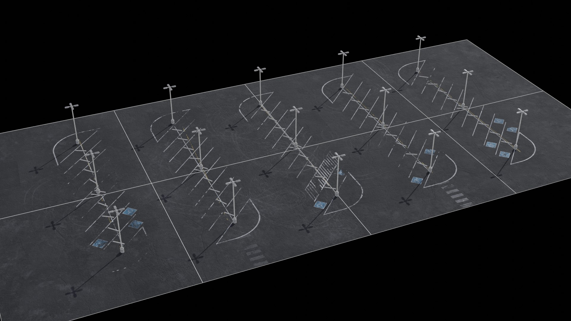 3D Diagonal Parking Lot Scene With 8K And 4K Textures - TurboSquid 1965477