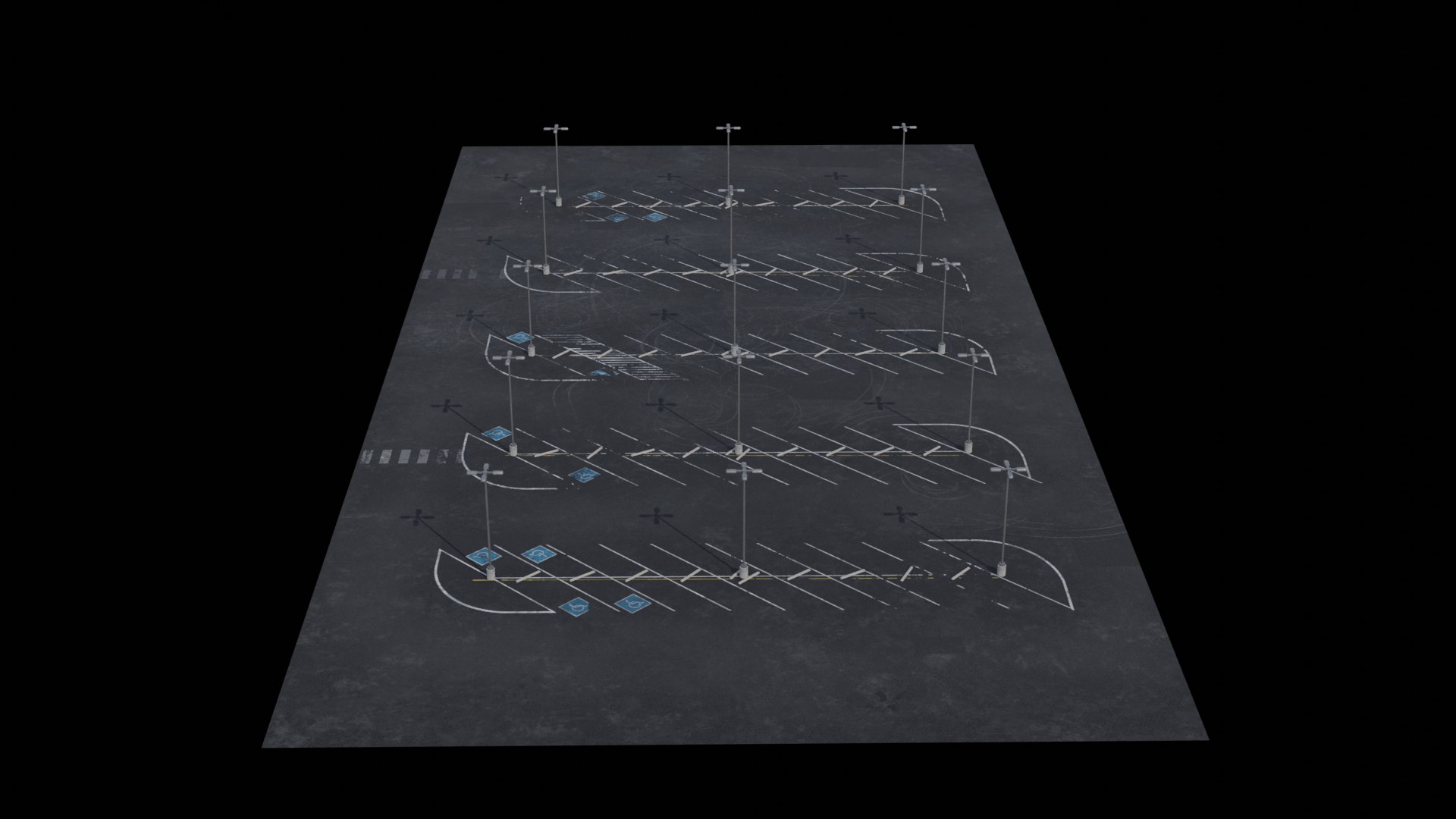 3D Diagonal Parking Lot Scene With 8K And 4K Textures - TurboSquid 1965477