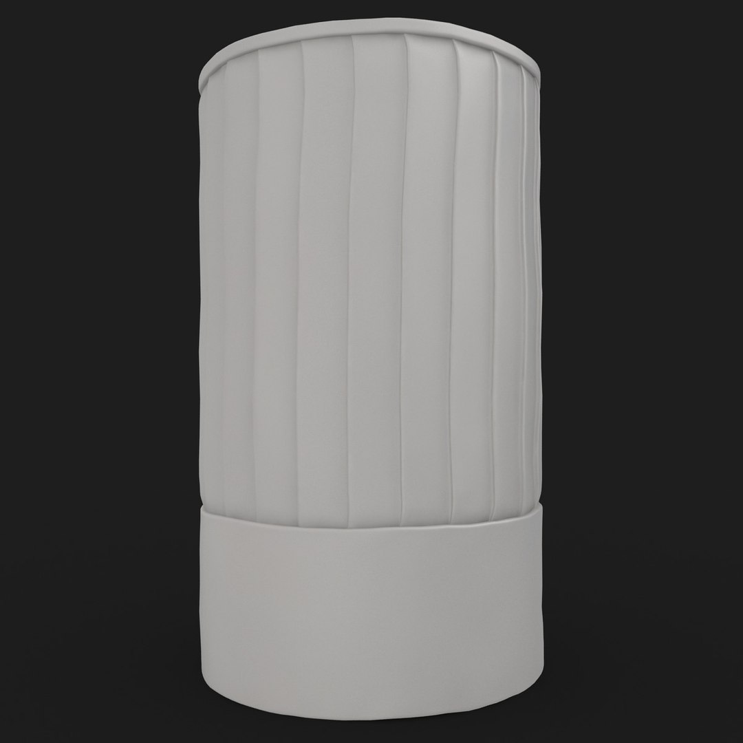 3d Realistic Chef Hat 02 Model