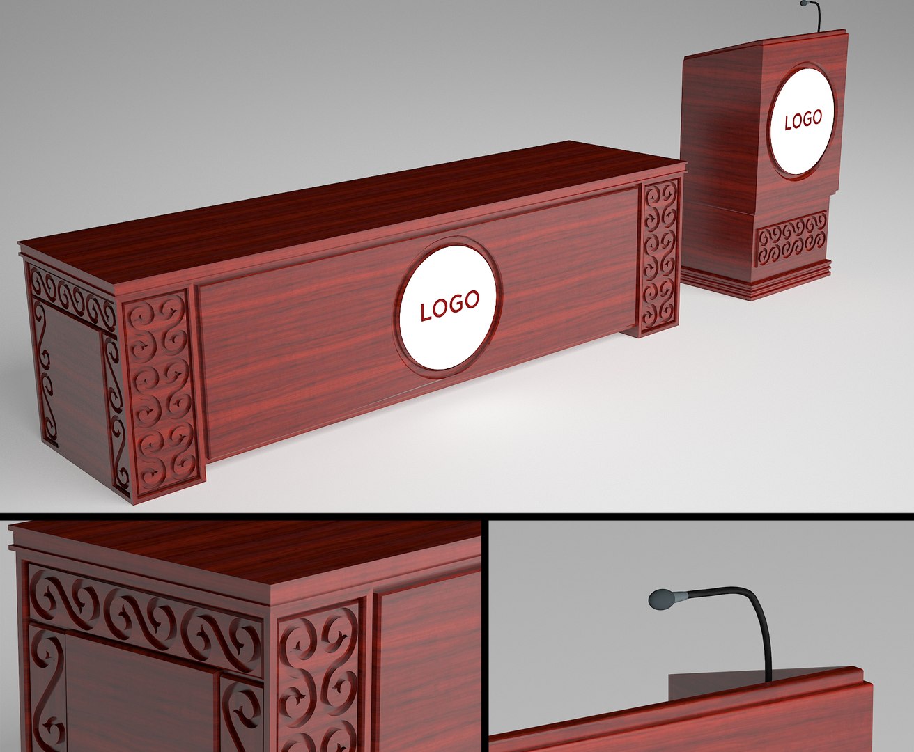 Podium counter classic 3D model - TurboSquid 1352418