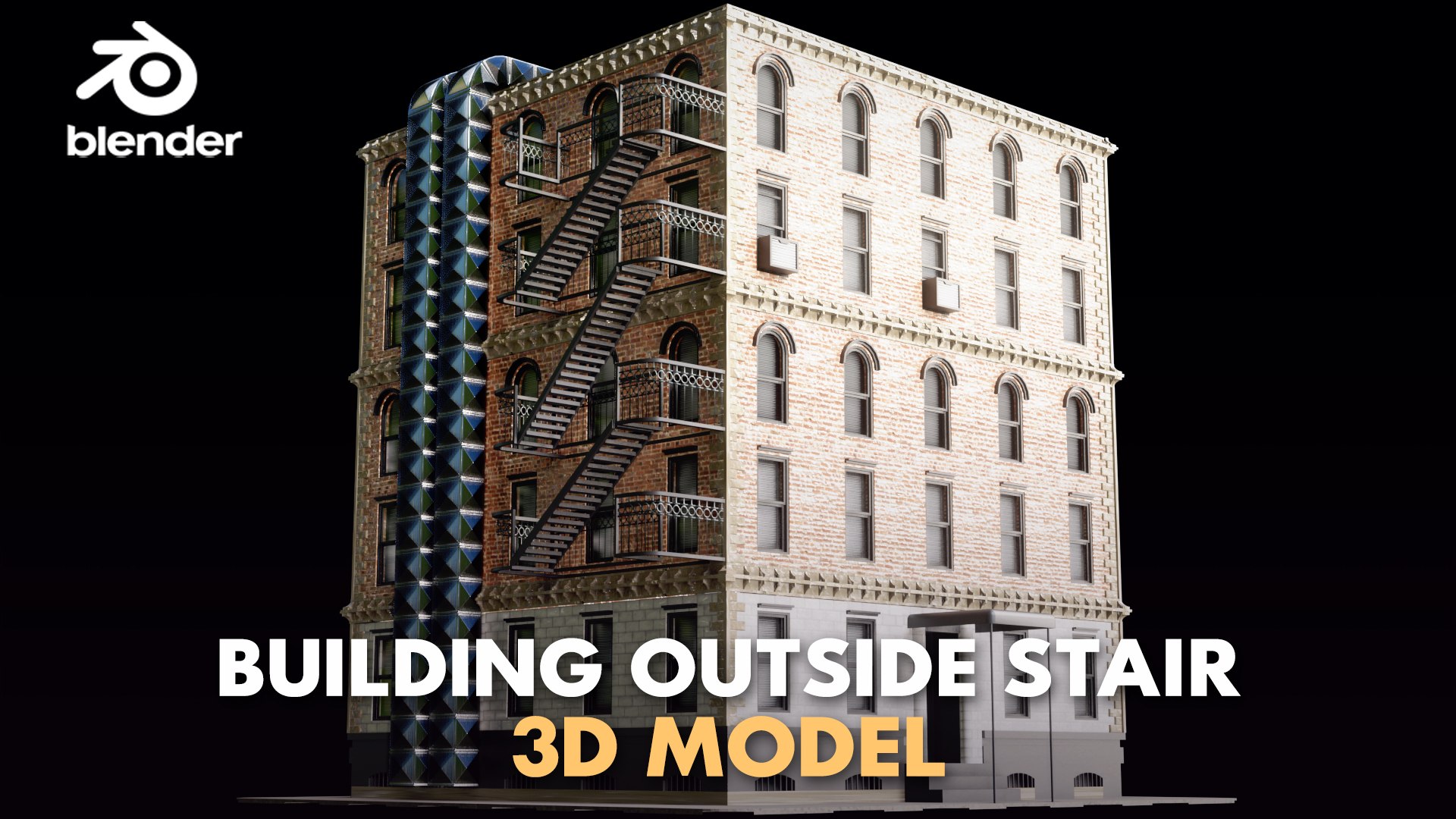 3D Building Outside Stair - TurboSquid 2041336