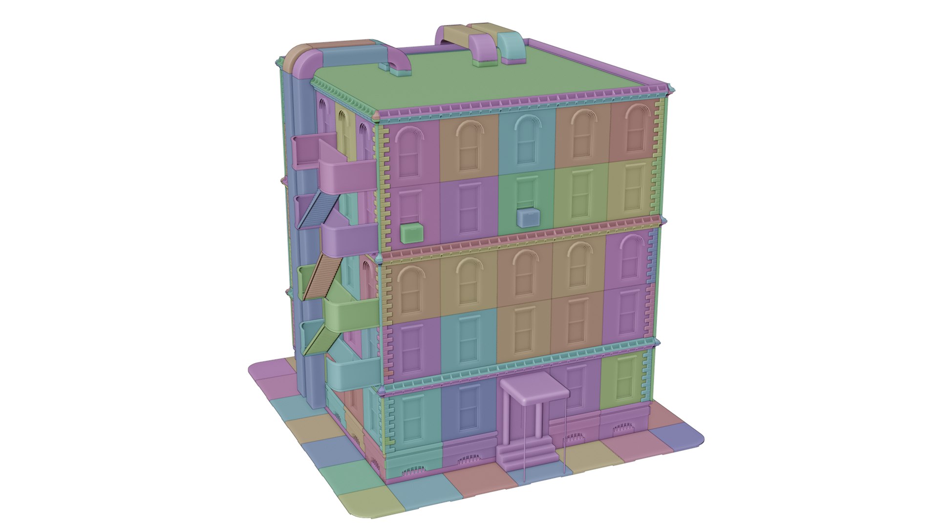 3D Building Outside Stair - TurboSquid 2041336