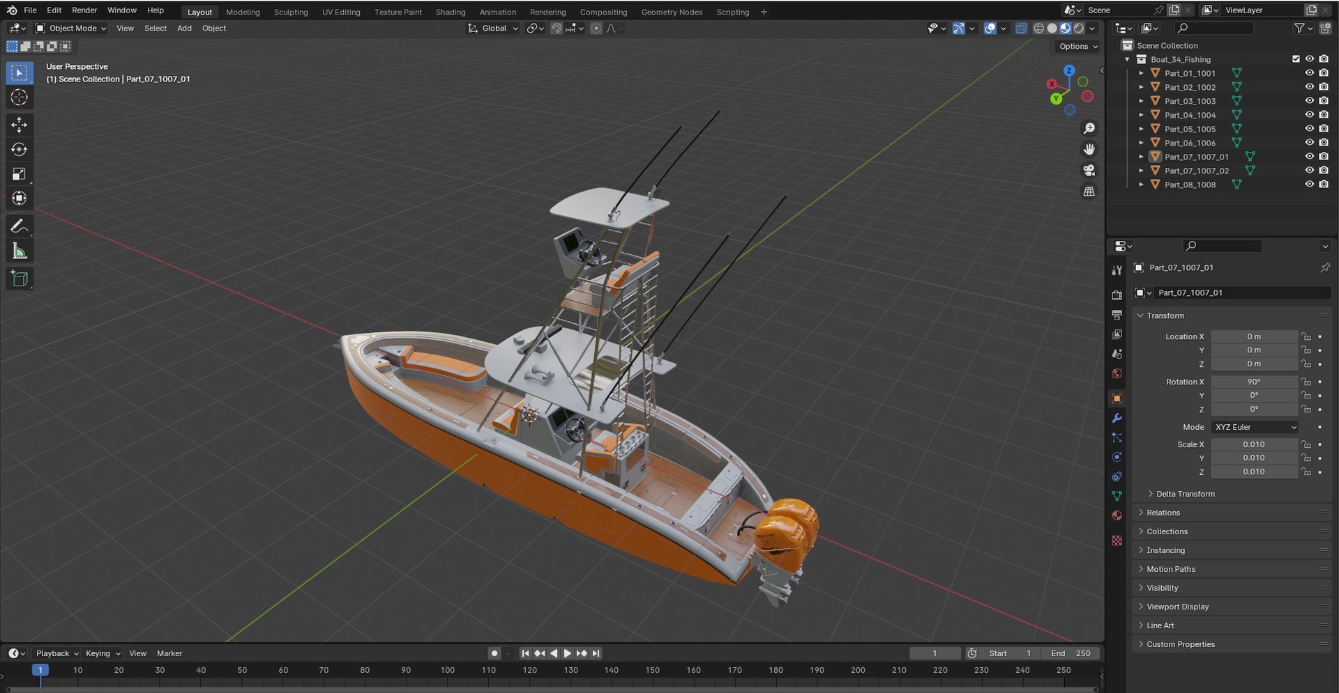 Sport Fisher Boat 34 3D - TurboSquid 2290413