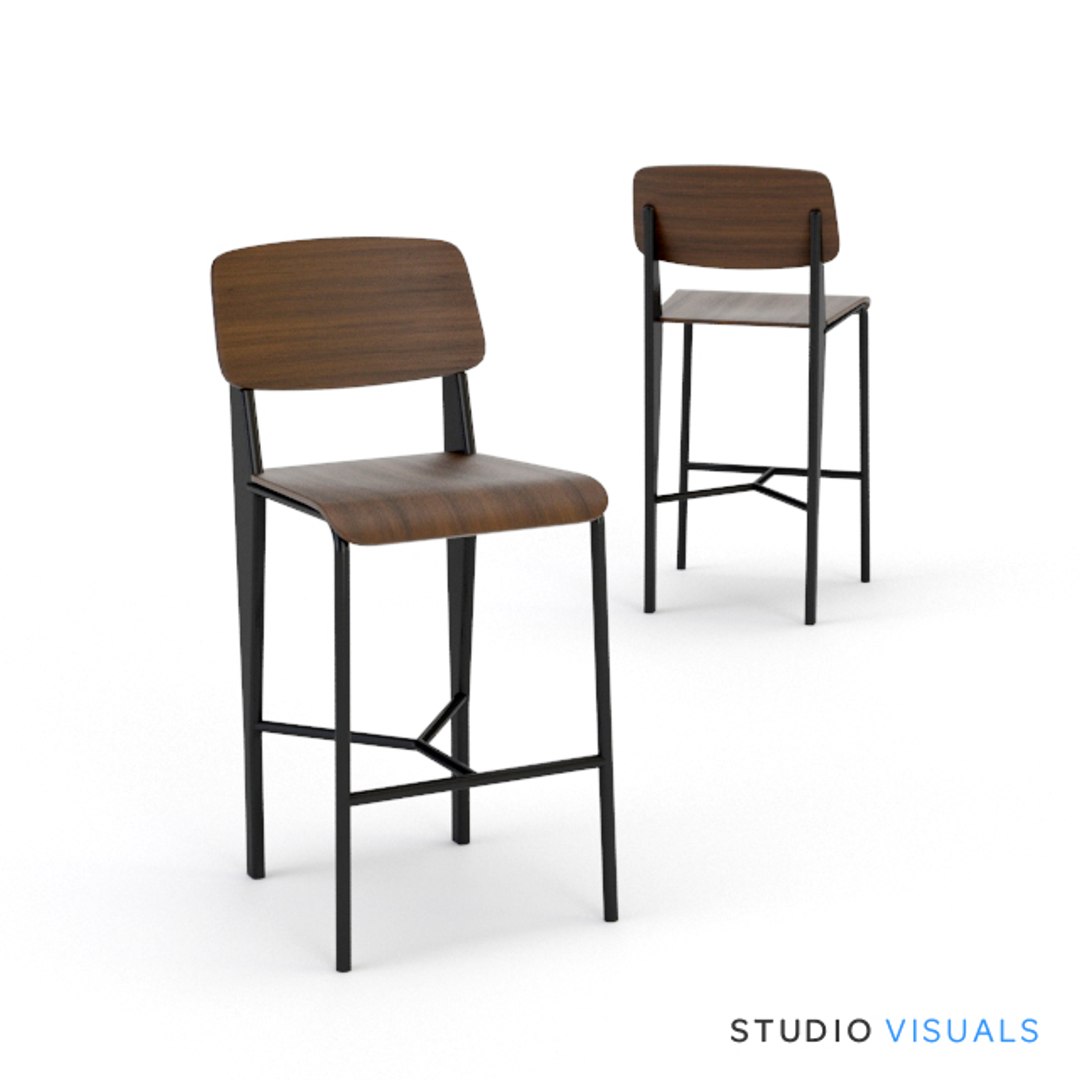 Prouve Bar Stool 3d Model