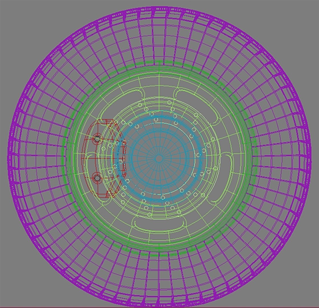 wheel tire hub brake disc 3d model