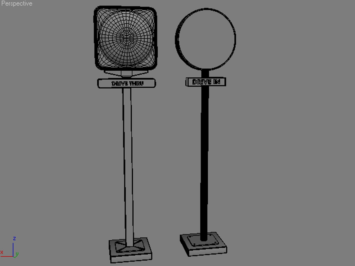 3d Set Road Signs