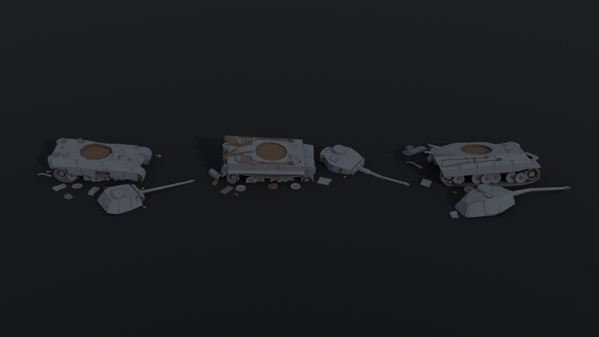 3D Low-poly Cartoon Dieselpunk Tanks Polygonal Style - TurboSquid 2206295