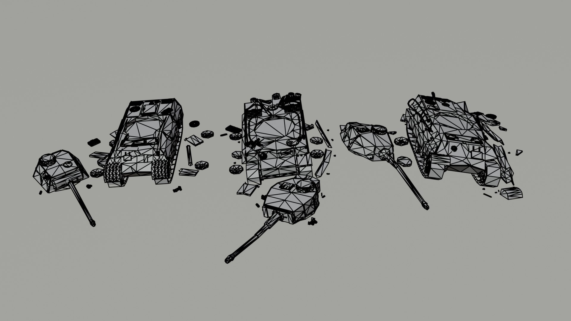 3D Low-poly Cartoon Dieselpunk Tanks Polygonal Style - TurboSquid 2206295