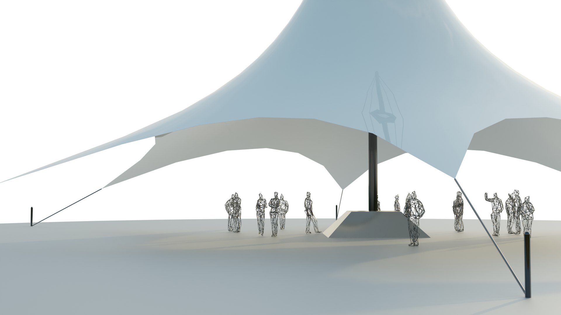 Tensile Structure Canopy 12 3D Model - TurboSquid 2249917