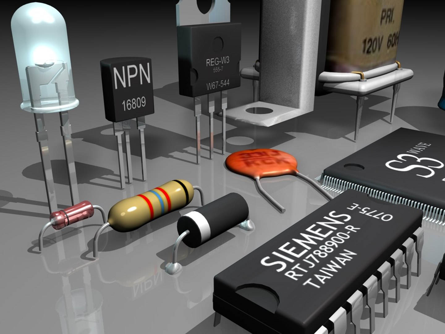 Component Electronic 3d Model