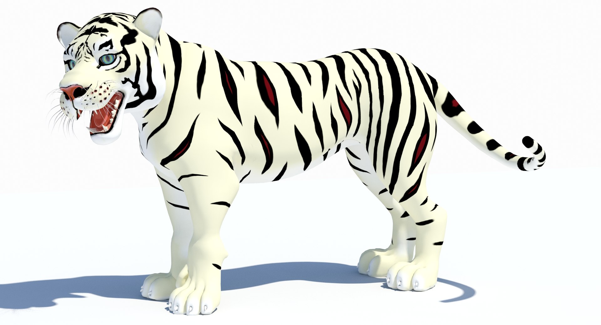Max Cartoon Tiger White Rigged