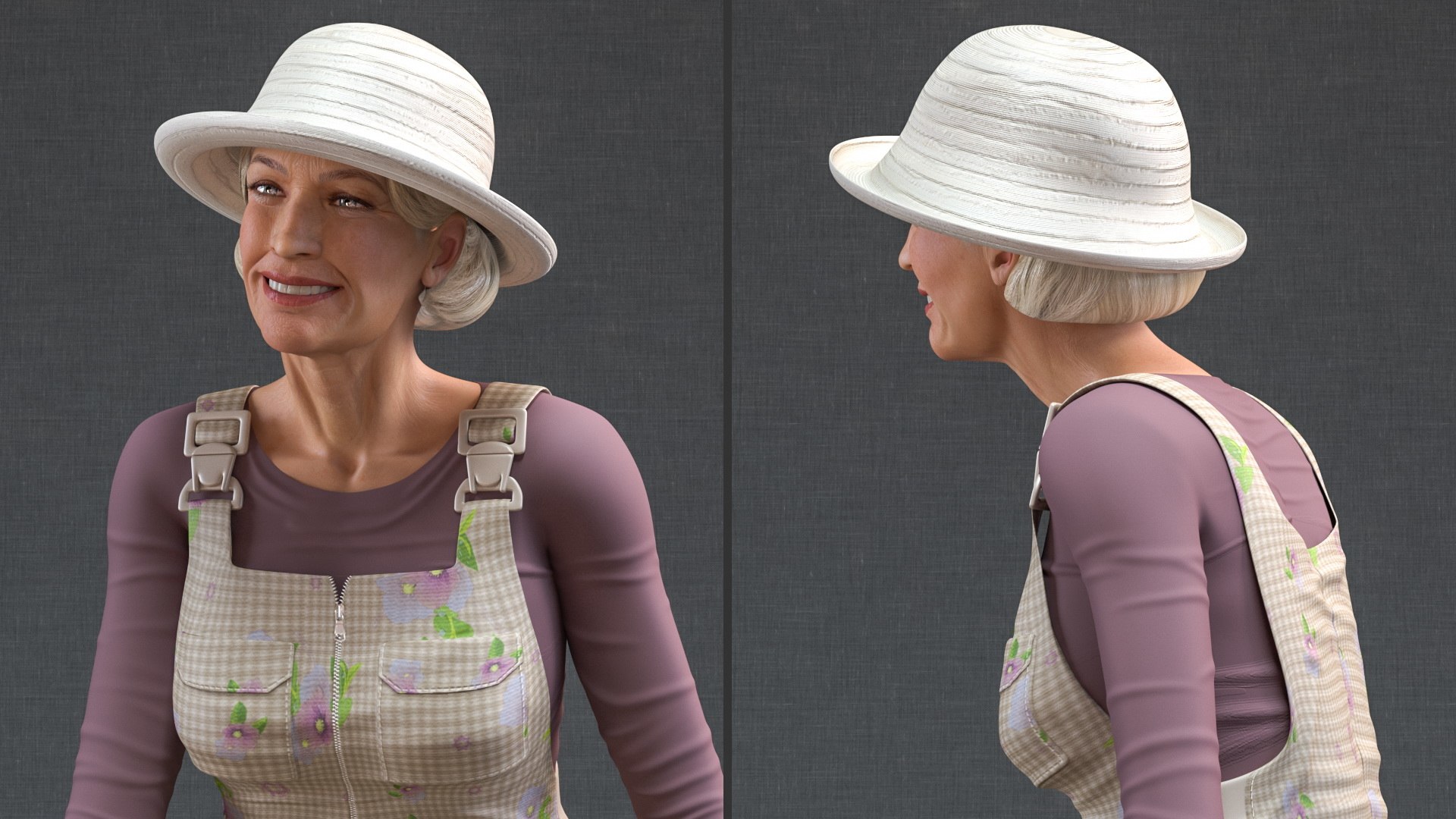 Gardening Lady with Plants Collection 3D model - TurboSquid 1785278