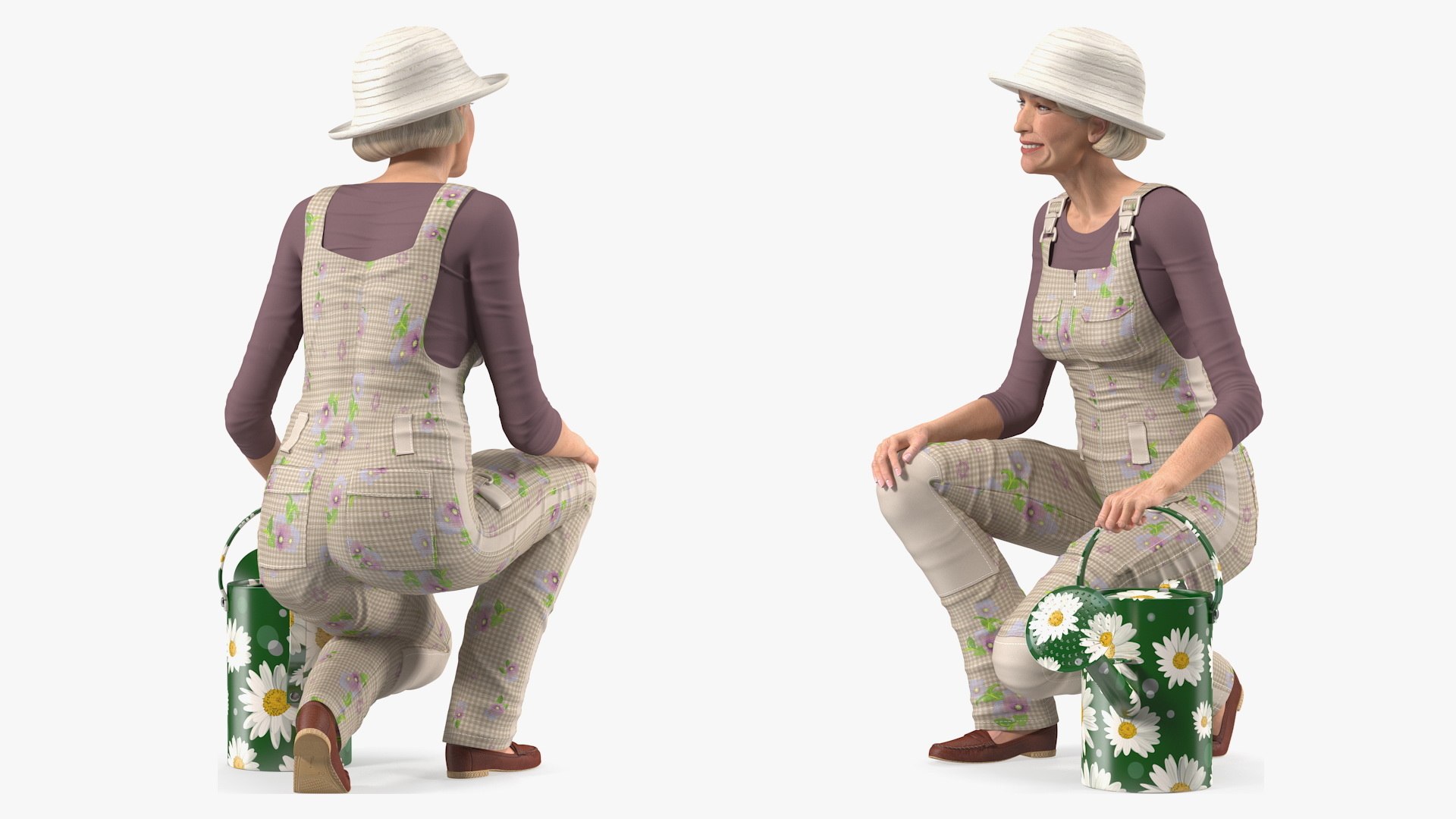 Gardening Lady with Plants Collection 3D model - TurboSquid 1785278