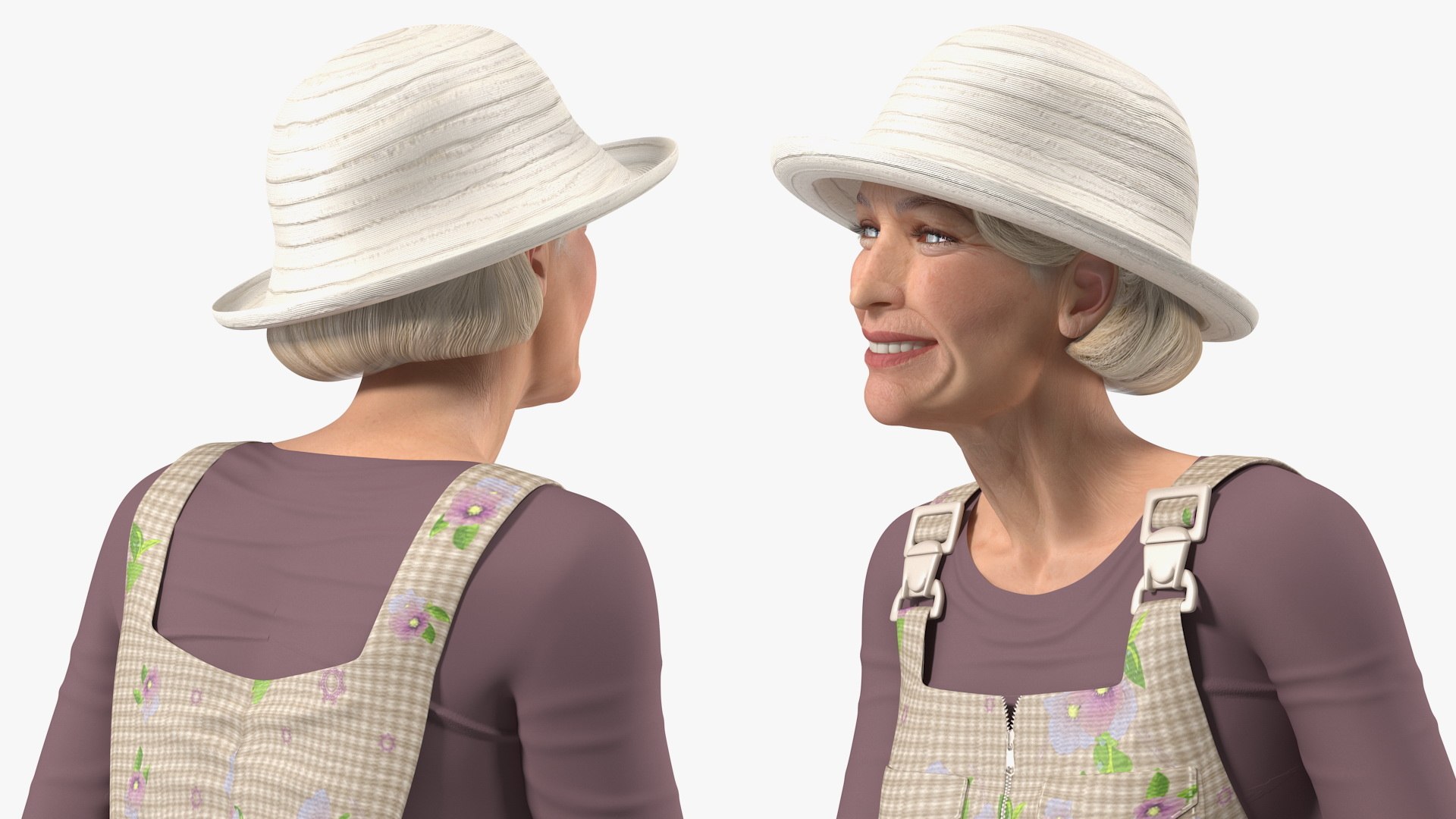 Gardening Lady with Plants Collection 3D model - TurboSquid 1785278