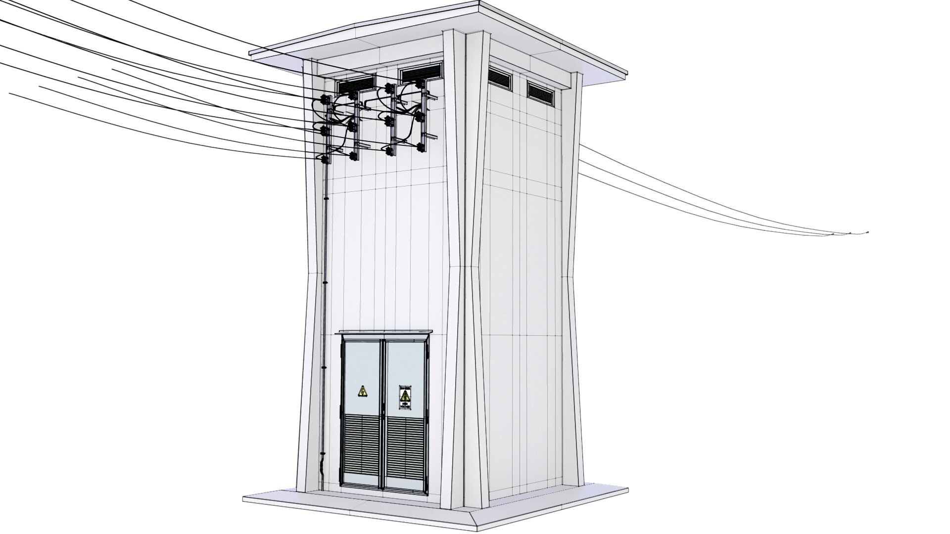 Concrete Transformer Substation Building 5 3D - TurboSquid 1980047