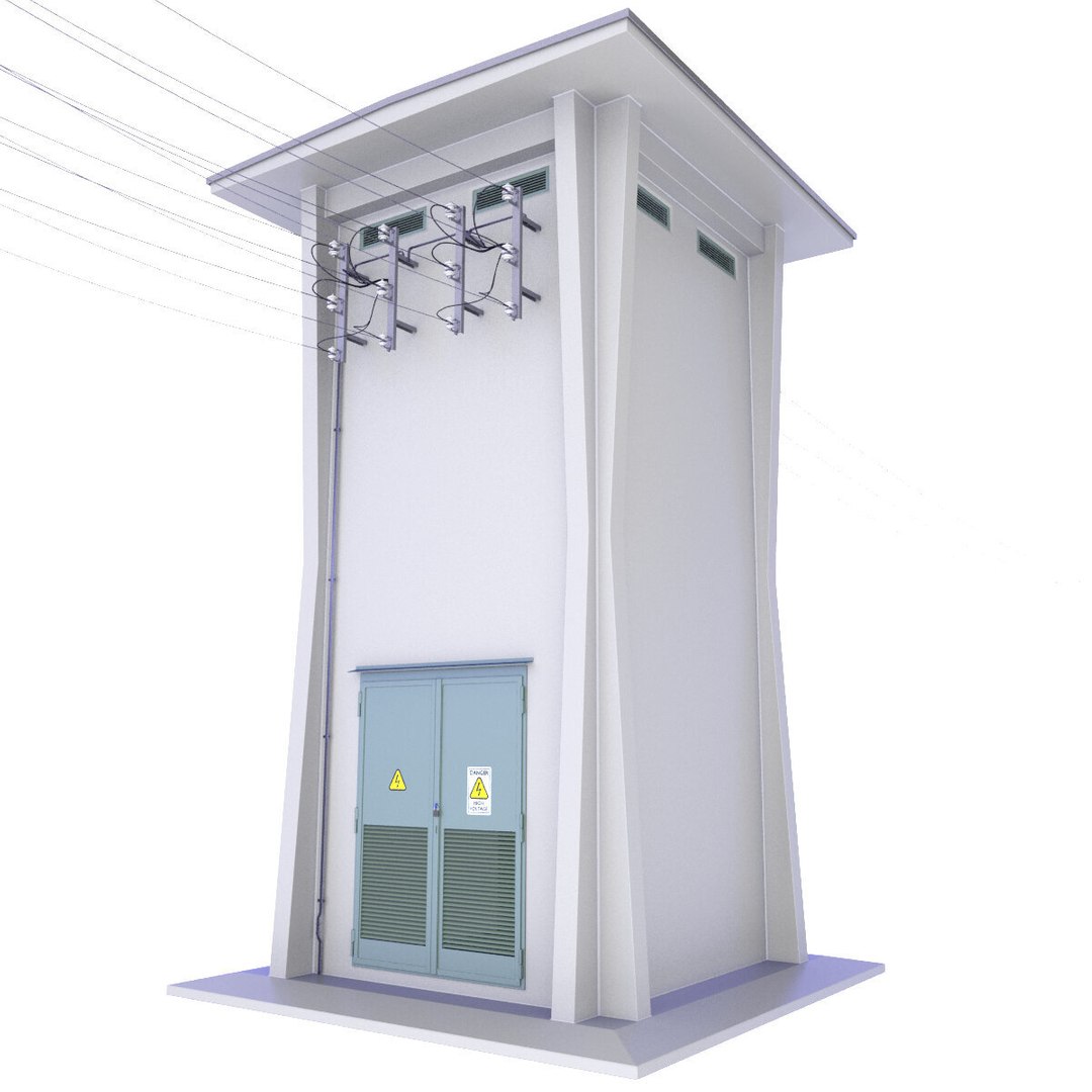 Concrete Transformer Substation Building 5 3D - TurboSquid 1980047