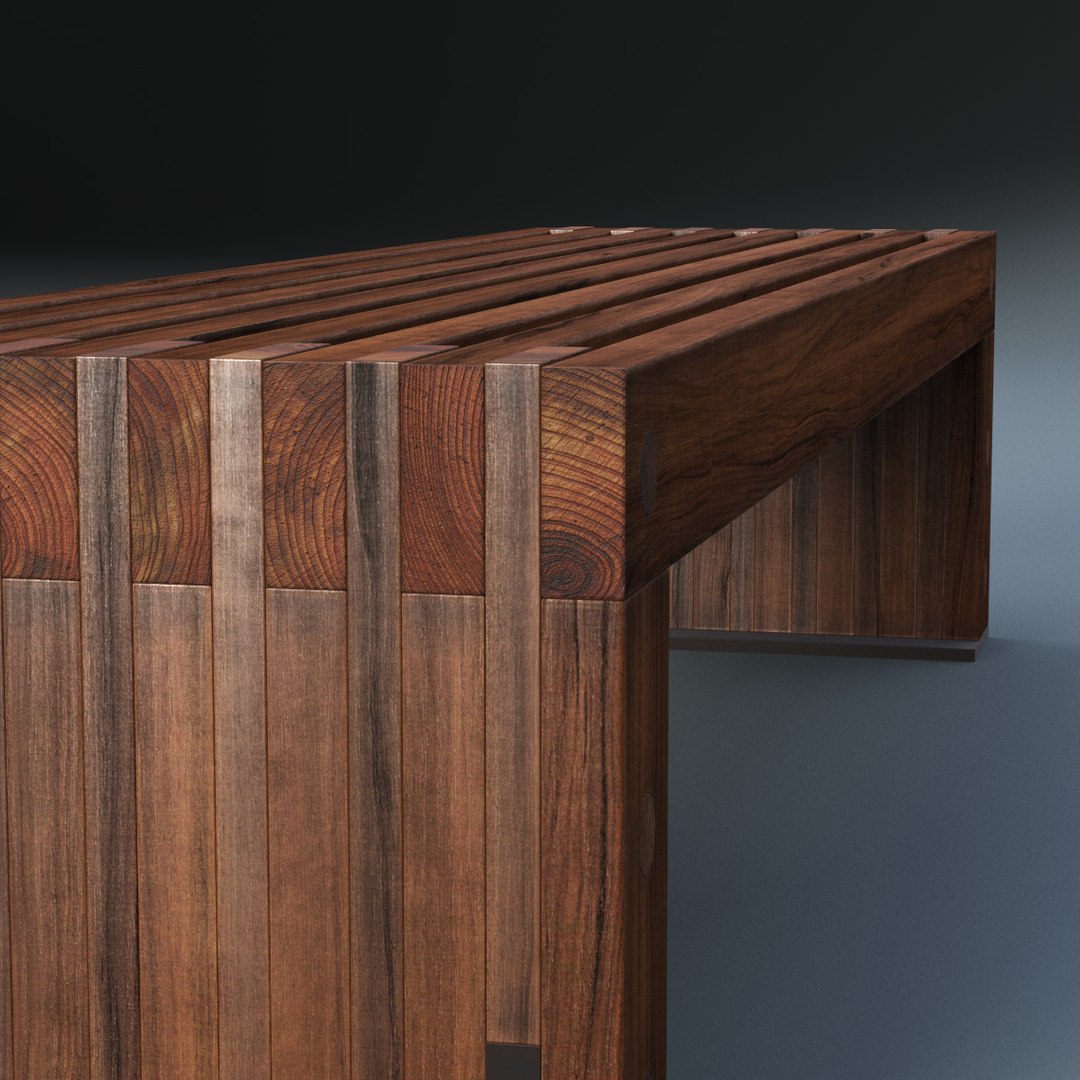 Outdoor Hudson Bench 3d Model