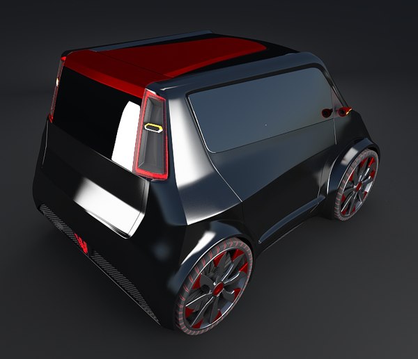 3d model compact electric concept car