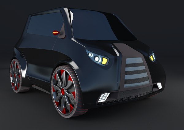 3d model compact electric concept car