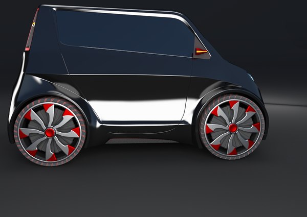 3d model compact electric concept car