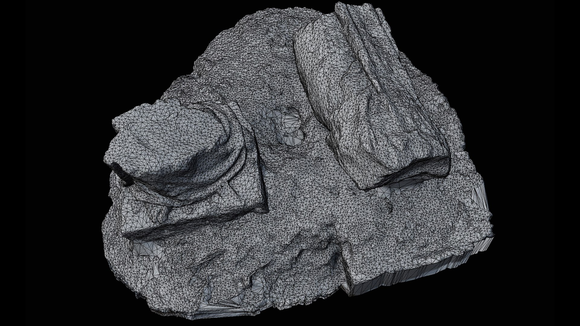 3D Model Ancient Mossy Ruins Damaged Monument Debris Photogrammetry ...