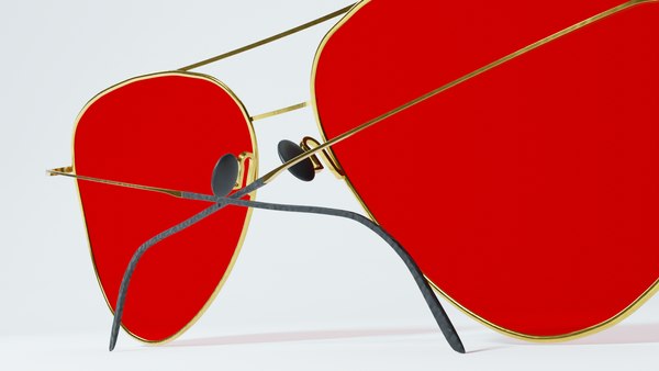 Aviator Sunglasses Red 3d Model Turbosquid 1767331
