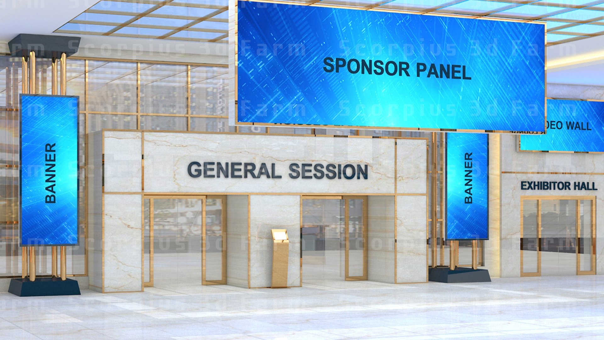 Virtual Lobby 3D Model - TurboSquid 1819430