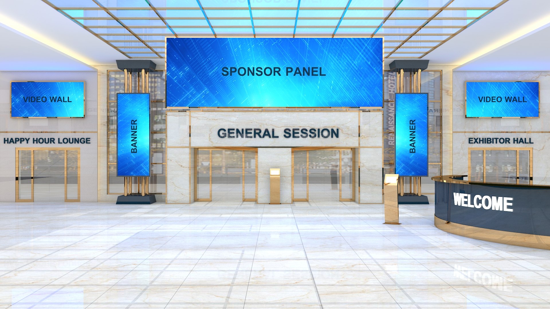 Virtual Lobby 3D Model - TurboSquid 1819430