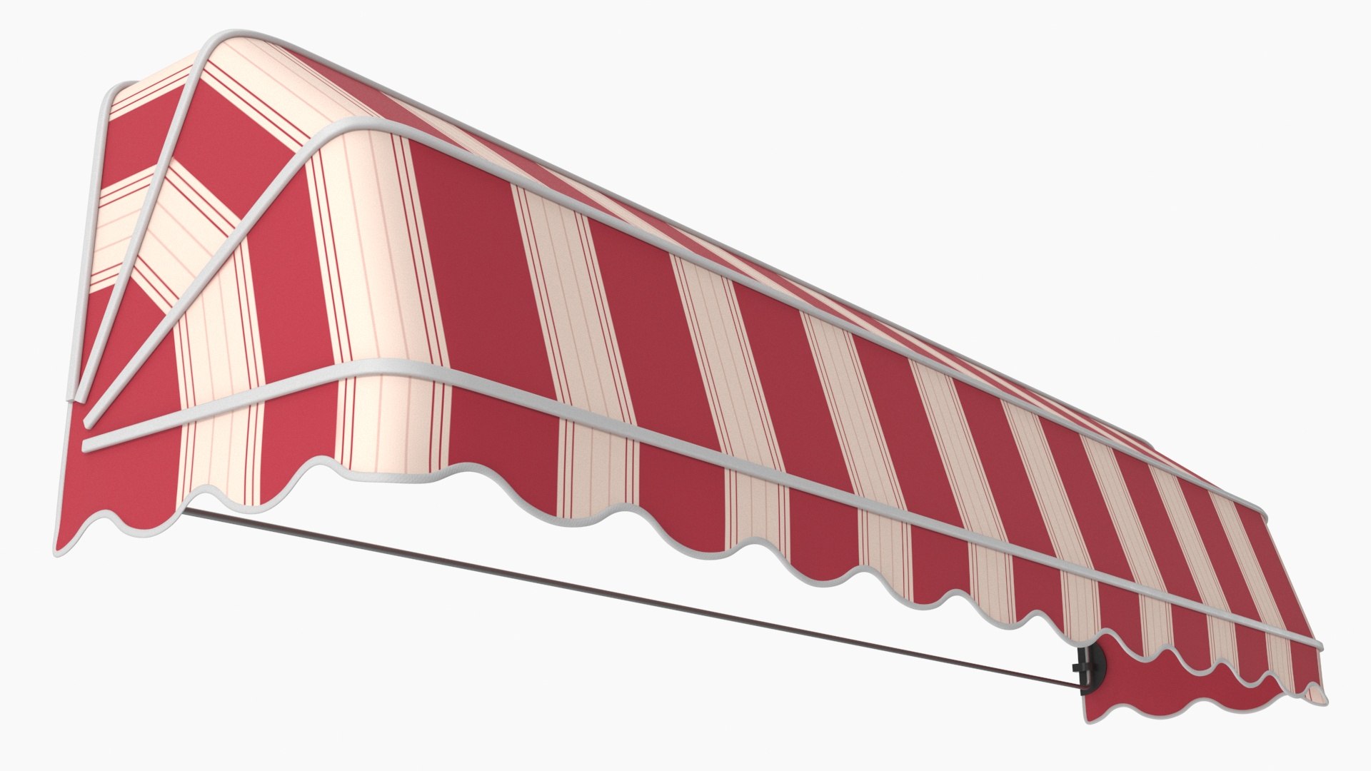 3D Storefront Awning Tent Striped Red Model - TurboSquid 2202573