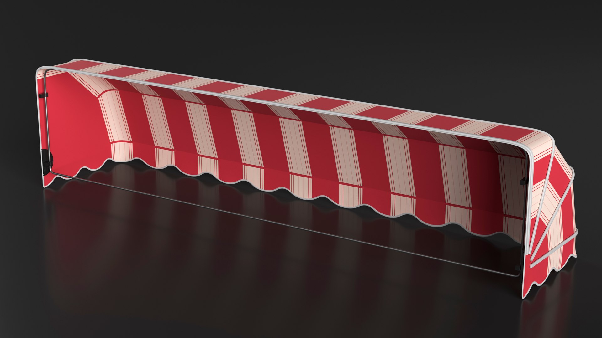 3D Storefront Awning Tent Striped Red Model - TurboSquid 2202573