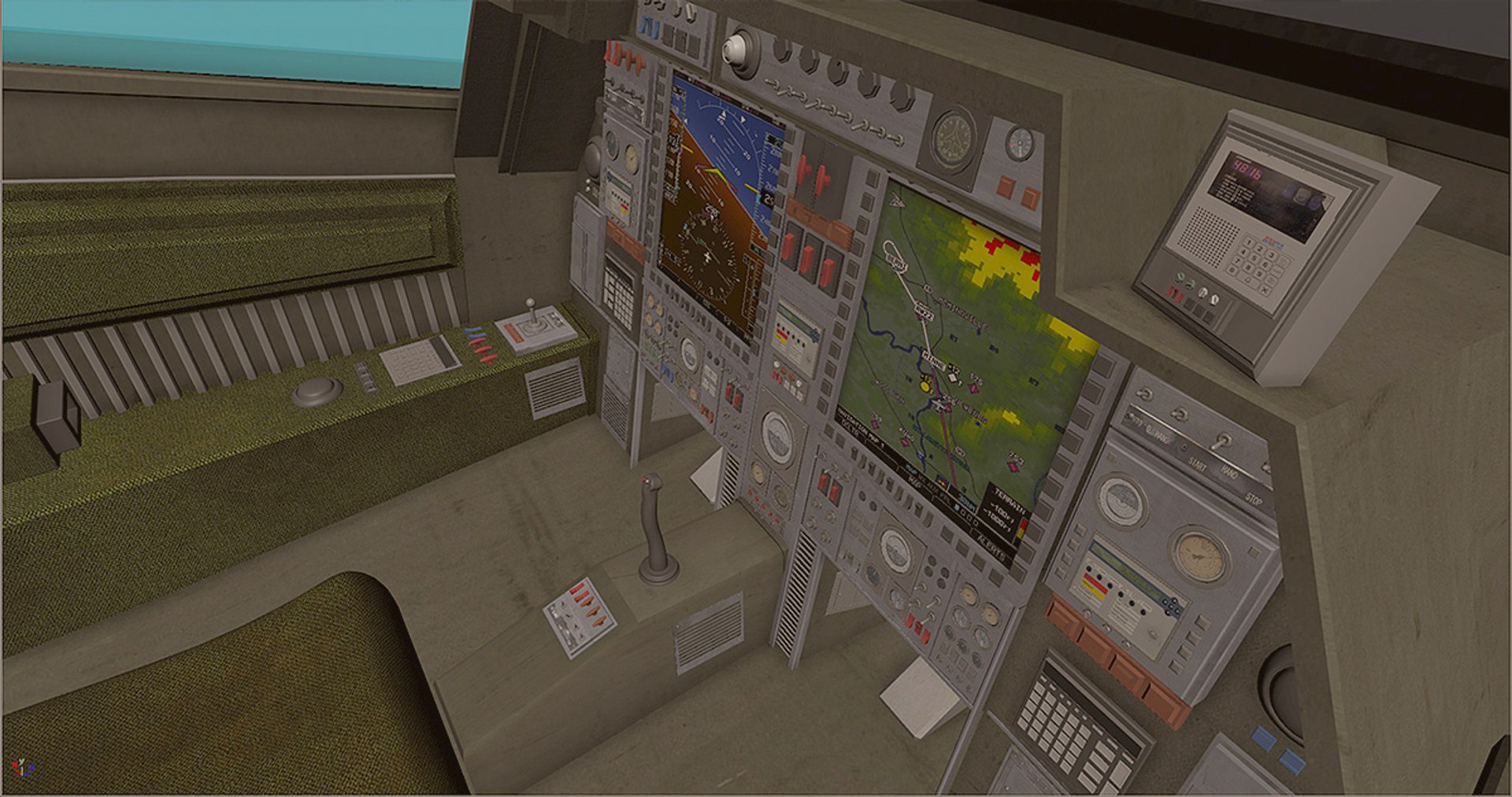 Helicopter Cockpit 3d Obj