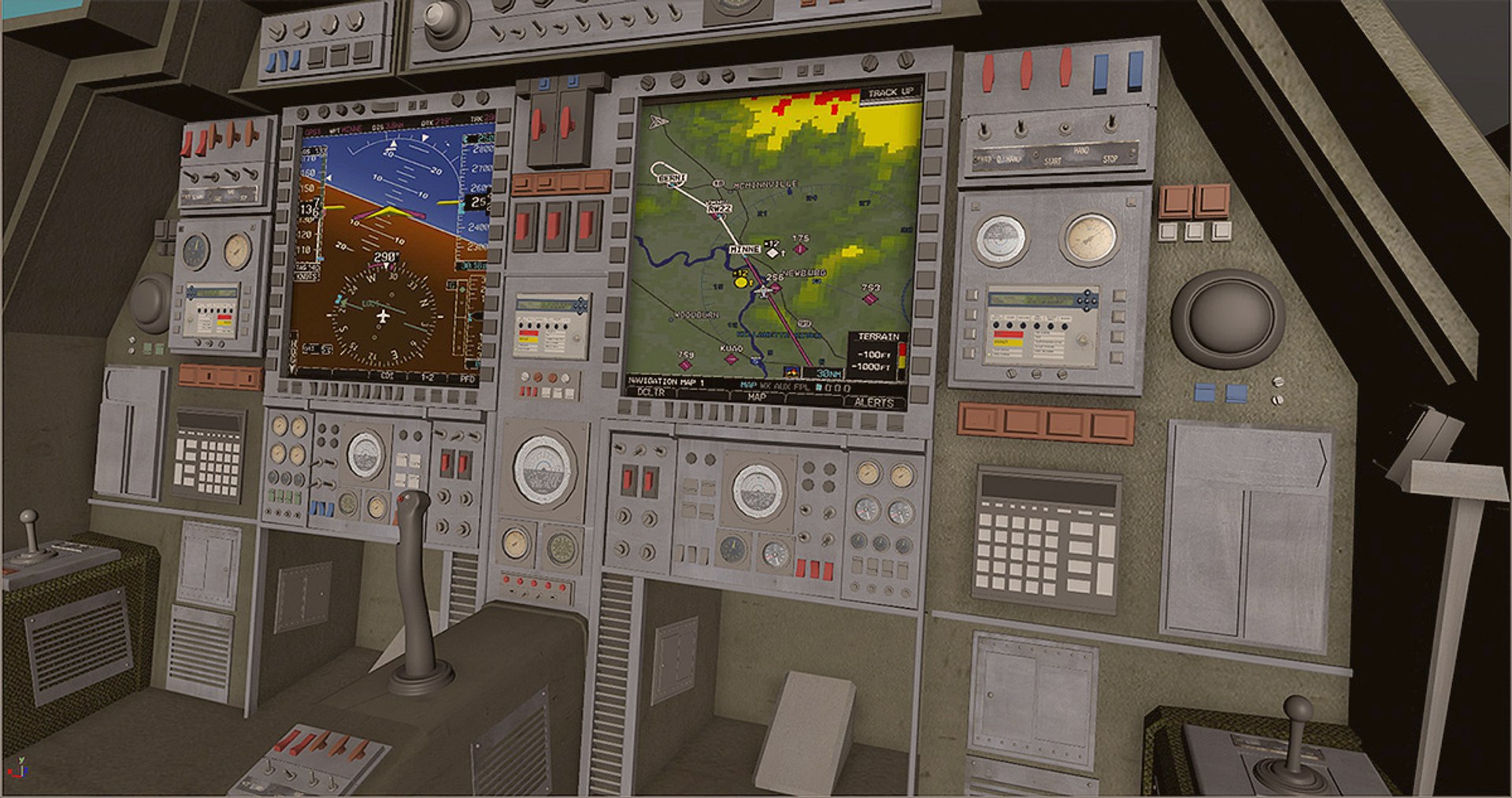 Helicopter Cockpit 3d Obj