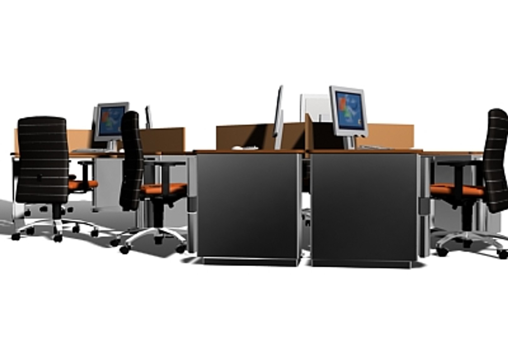 3d Model Office Workstation Clusters