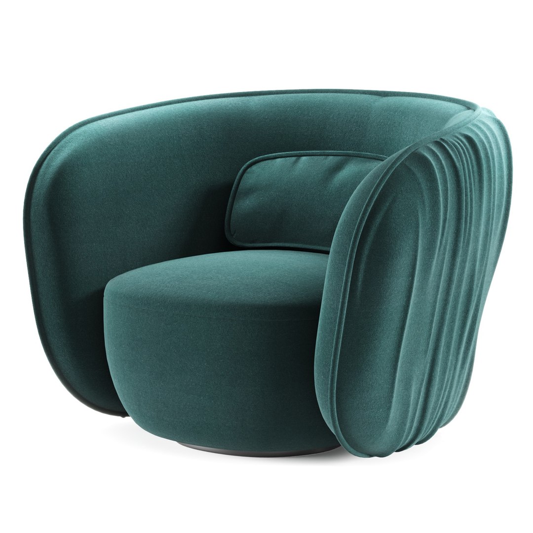 Puffa Armchair Low Back Ruched 3D Model - TurboSquid 2405035