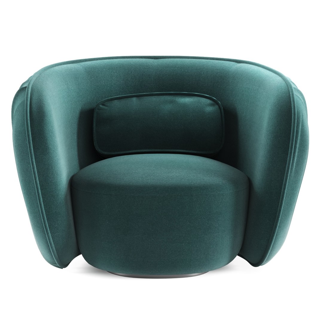 Puffa Armchair Low Back Ruched 3D Model - TurboSquid 2405035
