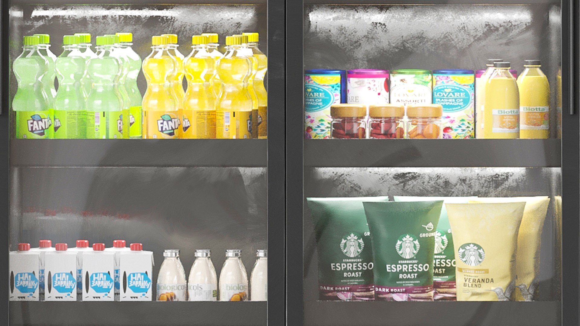 3D Showcase In A Supermarket With Food And Drinks Model - TurboSquid ...