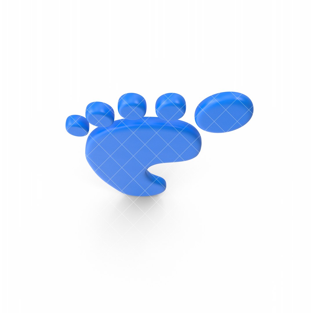 3D Foot Symbol Blue Model - TurboSquid 2305816