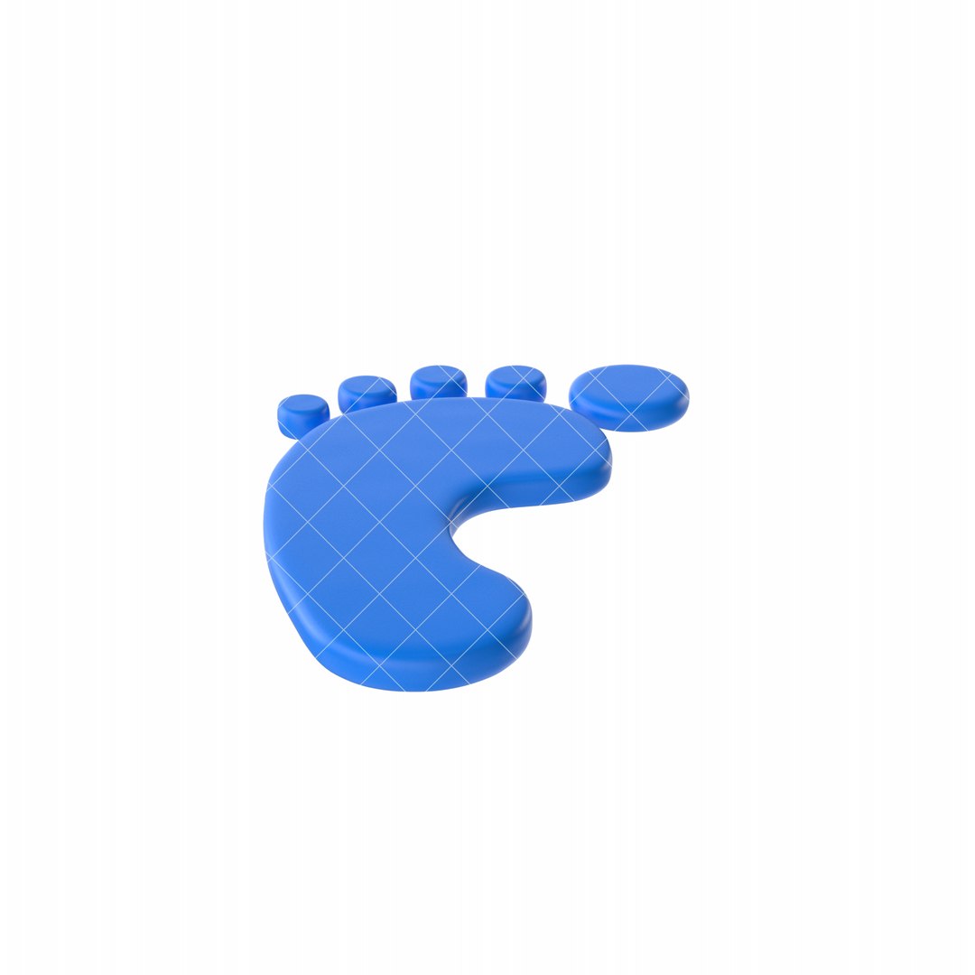 3D Foot Symbol Blue Model - TurboSquid 2305816