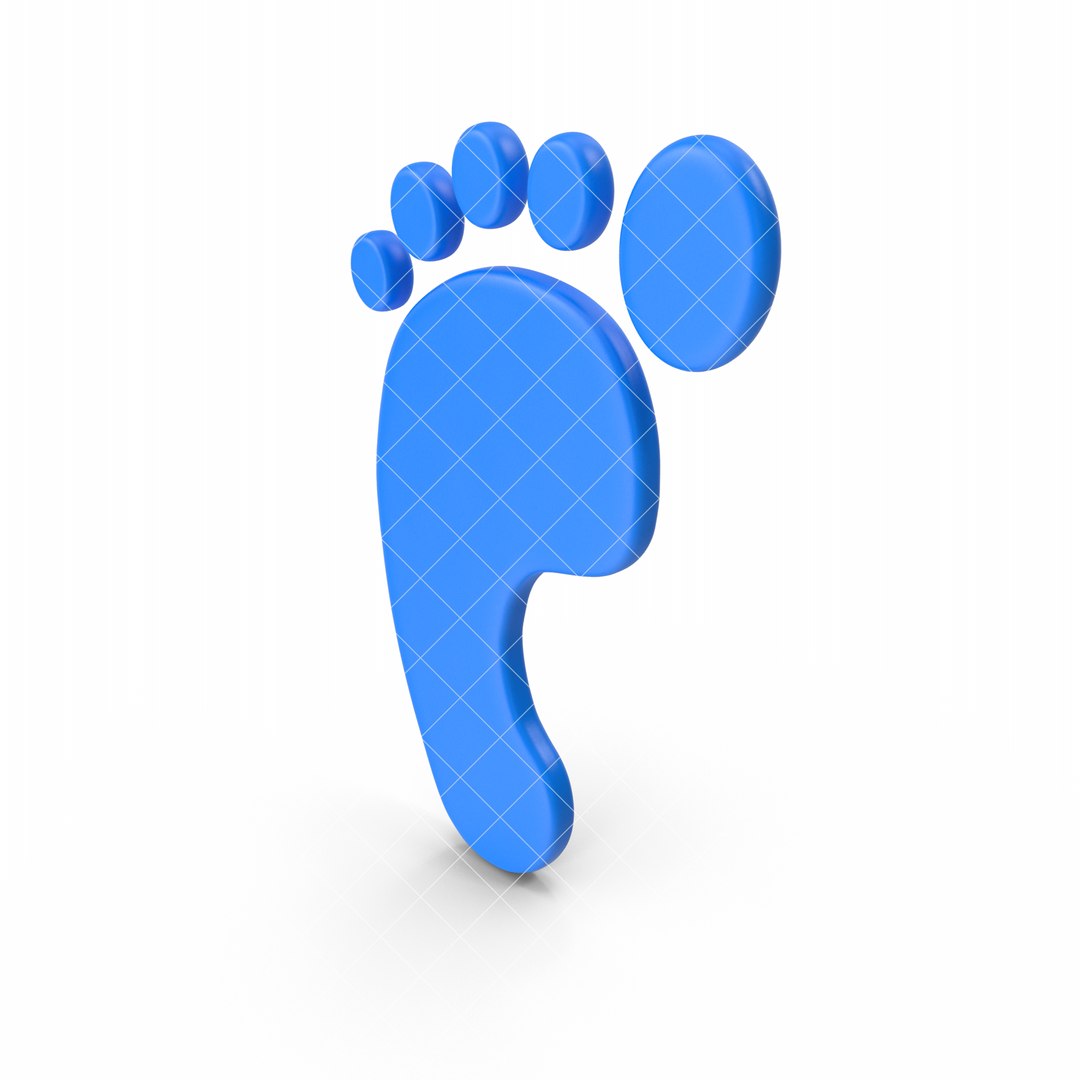 3D Foot Symbol Blue Model - TurboSquid 2305816