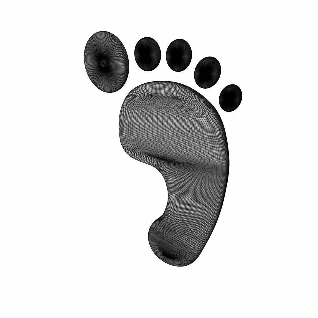 3D Foot Symbol Blue Model - TurboSquid 2305816