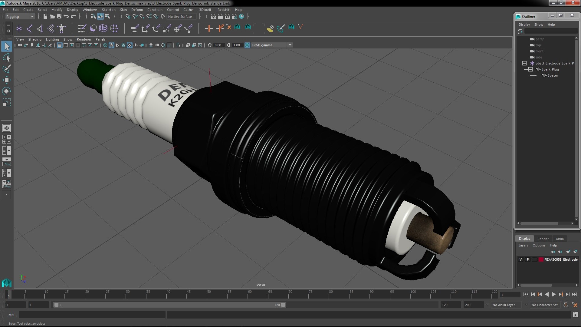 3D 3 Electrode Spark Plug Denso - TurboSquid 2146074