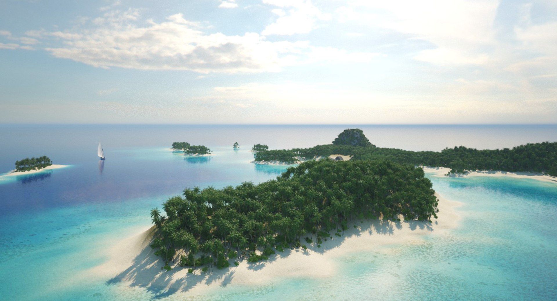 3D Scene Tropical Islands Model - TurboSquid 1234772