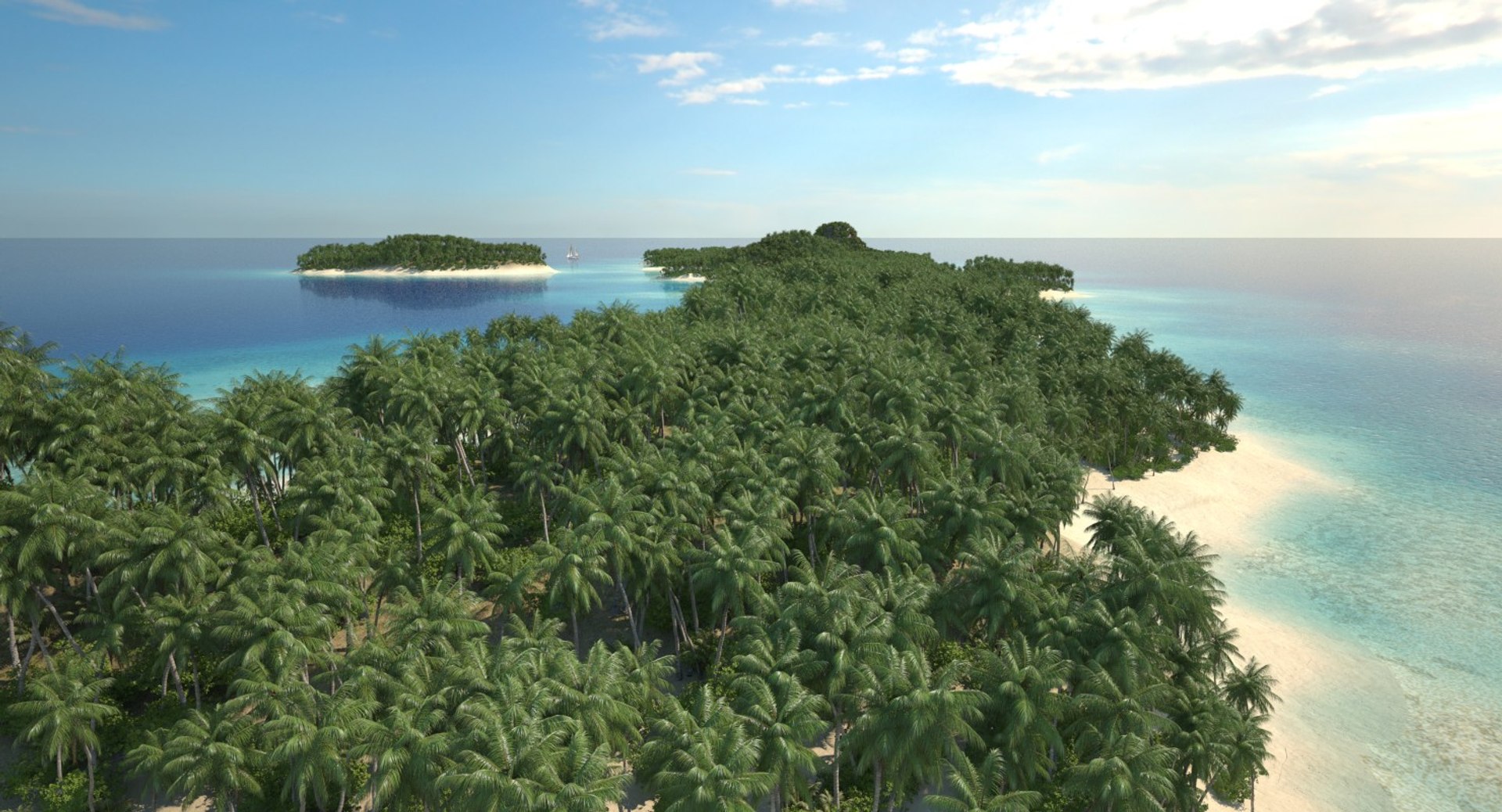 3D Scene Tropical Islands Model - TurboSquid 1234772