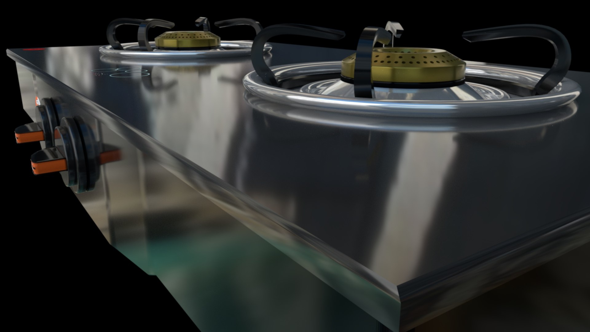 3D Stove - Two Burners Model - TurboSquid 1925043